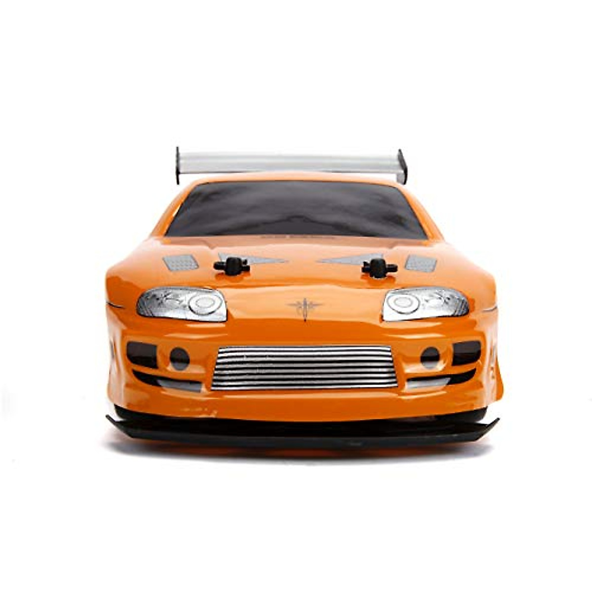 Jada Toys Fast & Furious 1:10 Toyota Supra Remote Control Car Drift Slide RC with Extra Tires 2.4GHz, Toys for Kids and Adults, Orange,black