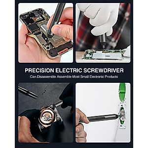 Mini Electric Screwdriver Set Rechargeable Precision Screwdriver 26 in 1 with 25 S2 Magnetic Bits 3.7V Small Screwdriver Kit for PC, Eyeglass, Laptop, Watch - Space Gray