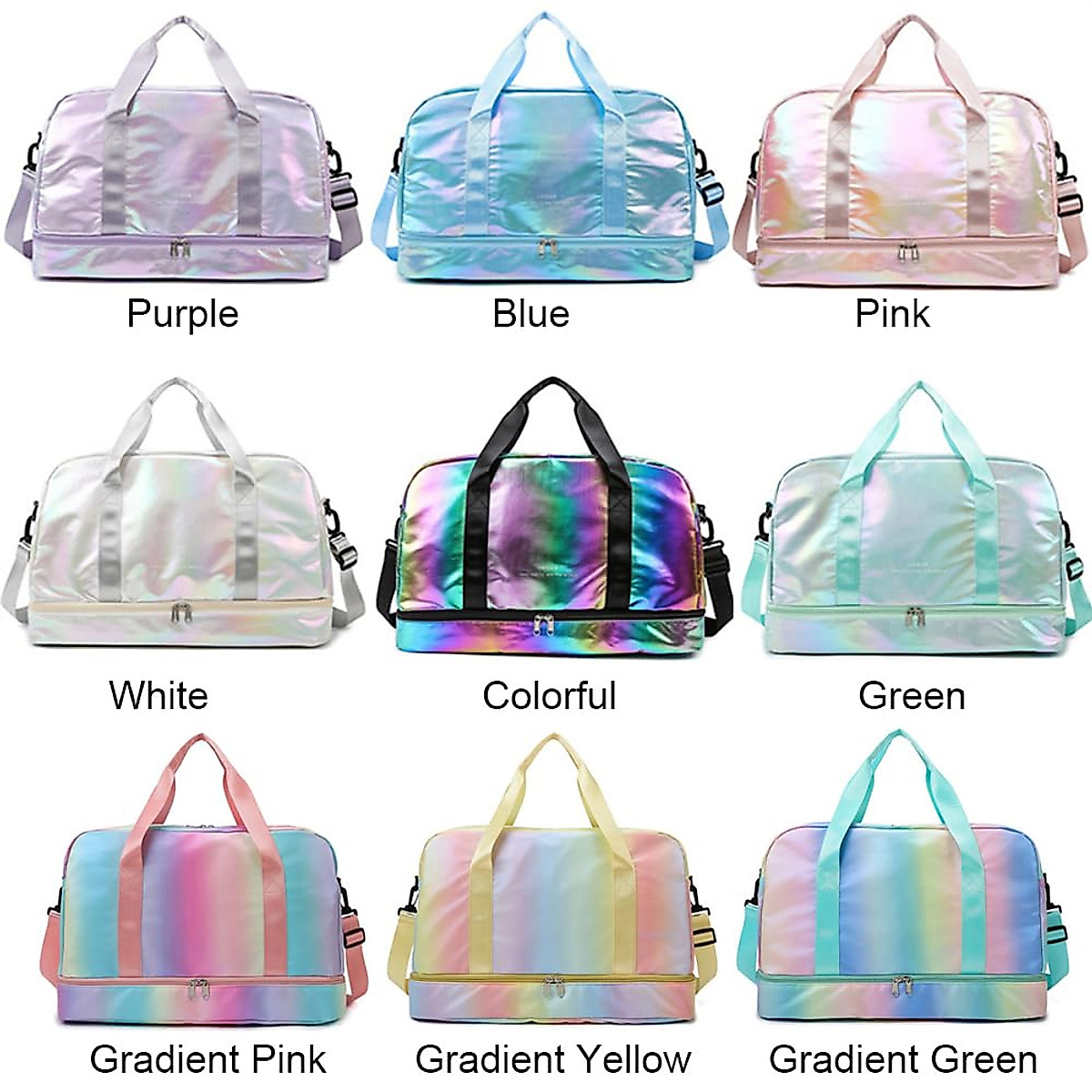 Sports Gym Bag with Shoes Compartment & Wet Pocket, Waterproof Overnight Bag Travel Bag Gymnastic Bag Dance Bag for Girl, Weekend Bag for Women (blue)