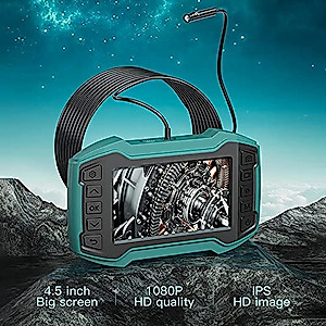 8MM Inspection Camera, Dual 1080P Lens, IP67 Waterproof, 1700mAh, 5.0 Inch Screen, Semi-Rigid Cable(5M/16.4FT Cable)