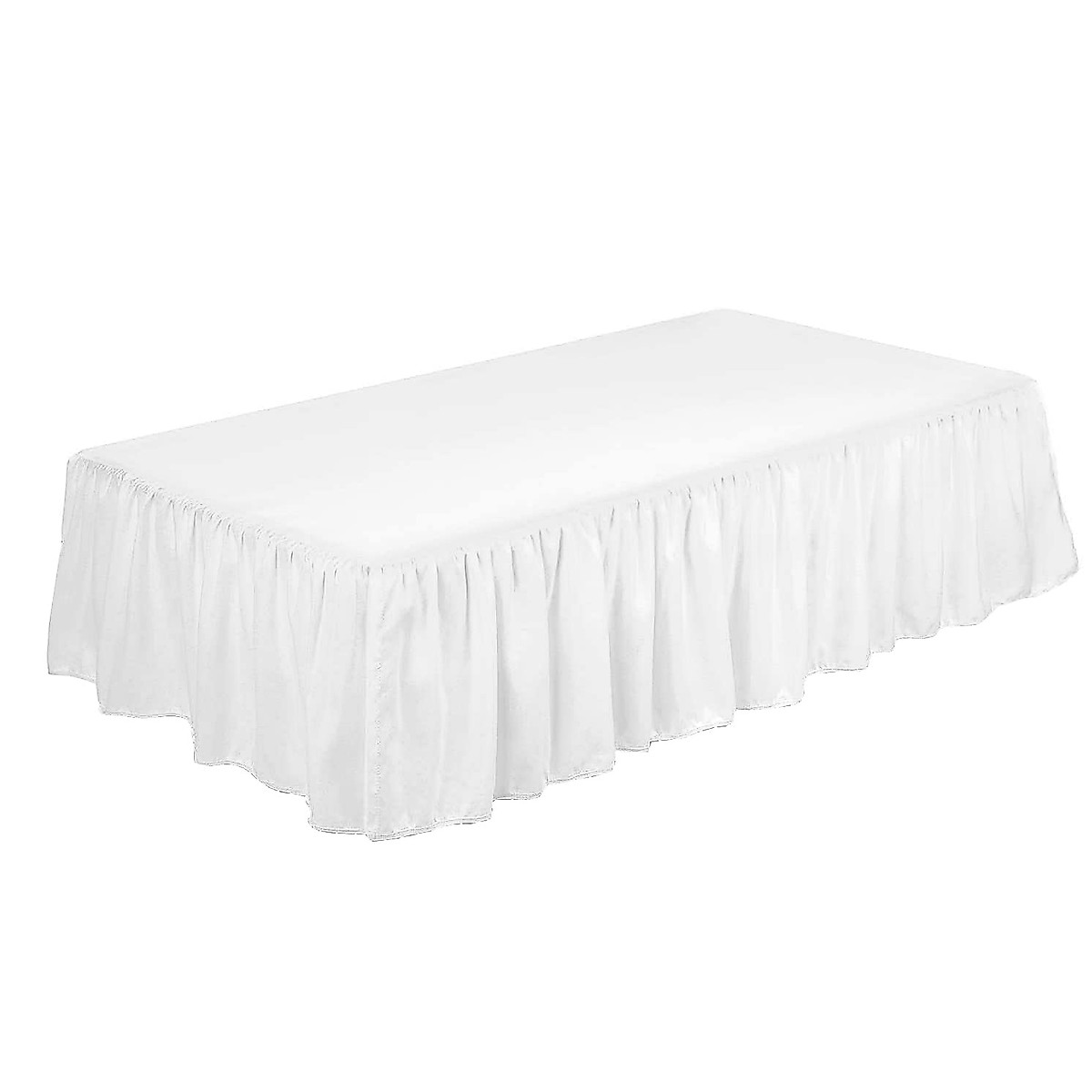 Thread Bond Crib Skirt 100% Microfiber-Durable Elegance for Baby Boys & Girls -Beautiful Ruffles for a Charming Finish -Soft Breathable-Easy On & Off Pleated with a 14” Drop (White Solid)