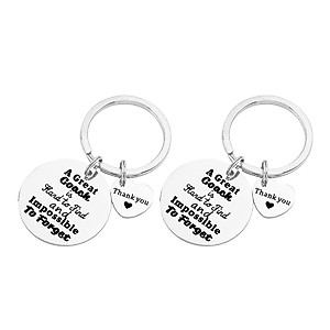 YF FY 2pcs Coach Keychains Sports Coach Gifts for Men Women Thank you keychains for Football Basketball Baseball Swimming Soccer coach