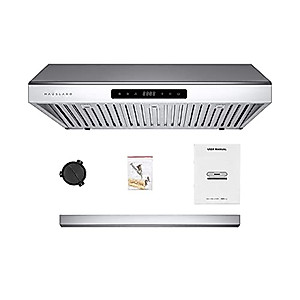 Hauslane | Chef Series 30” PS10 Under Cabinet Range Hood | PRO PERFORMANCE | Stainless Steel Electric Stove Ventilator | 3 Speed Exhaust Fan, Bright LED Lights & Delay Auto Shut-Off