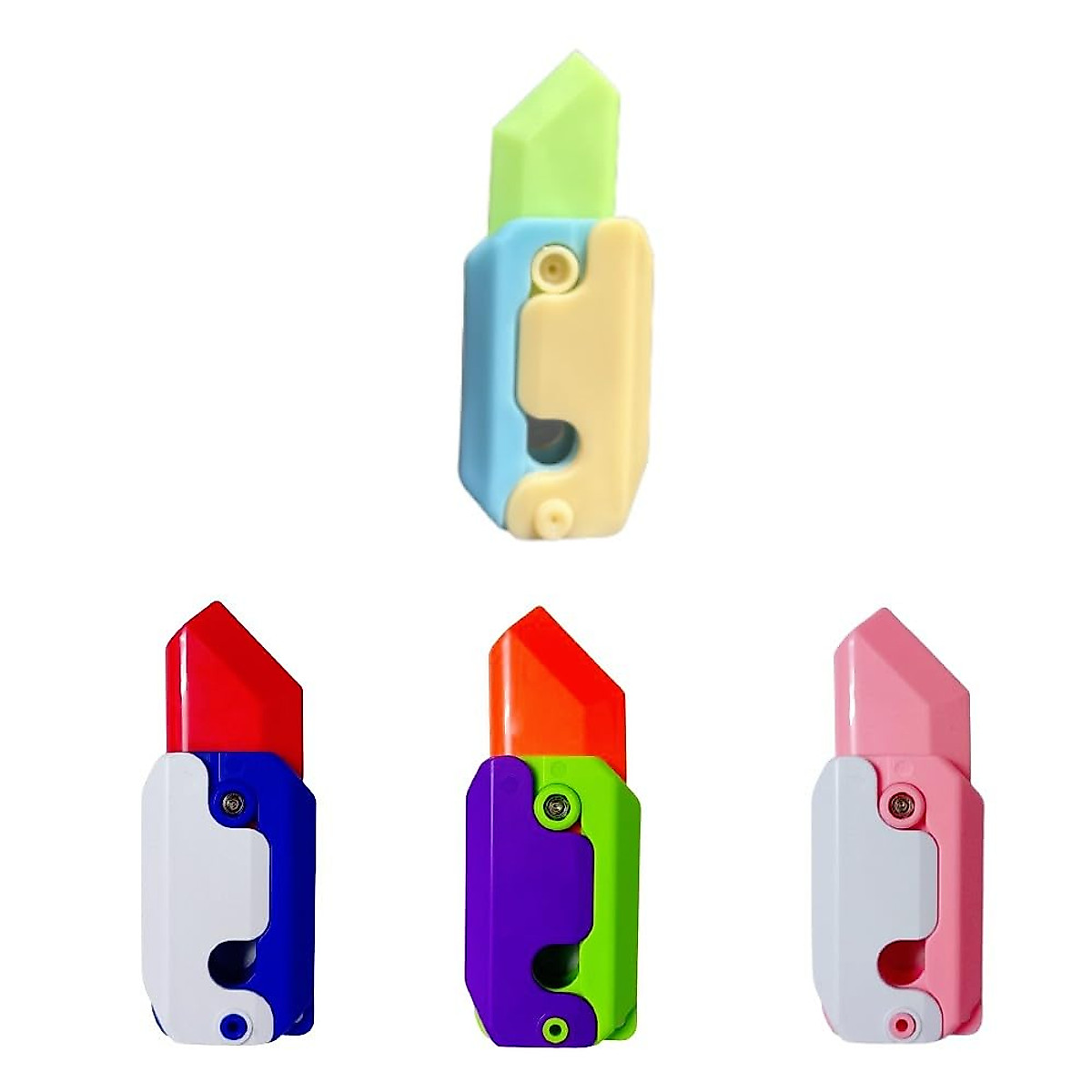4 Pcs EDC Fidget Toys,Knife Sensory Toys,Anxiety Stress Reducing Toys,Glowing Adult Fidget Toys