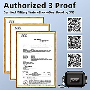 Waterproof Airpod Pro Case,Waterproof Up to 3 Feet,PC+TPU Material,Compatible Wireless Charging for Airpods Pro Case,Case Waterproof with Keychain(Opacity Black&Blue)