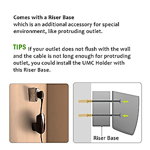 PHEOKER Tesla Mobile Charger Wall Mount Cable Organizer Bracket with UMC Holder and Riser Base/Spacer for Protruding Outlet NEMA 14-50