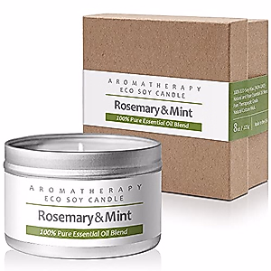 I & Candle Aromatherapy Soy Wax Scented Candles (Rosemary & Mint)