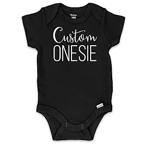 Kate & Meri Custom Onesie© / Bodysuit | Personalized Baby Onesie (3-6M, Black)