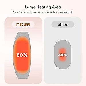 Heating Pad, Portable Electric Heating Pads for Cramps and Back Pain Relief, Large Heating Pad with 3 Heat Levels and 5 Vibration Massage Modes for Fast Soothe Comfort, Cordless Heating Pad for Women