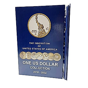 Ewind 2020 Hardcover with Foam Inner Coin Collection Album for USA Coins (Innovation Dollar), 253mm x 354mm x 21mm