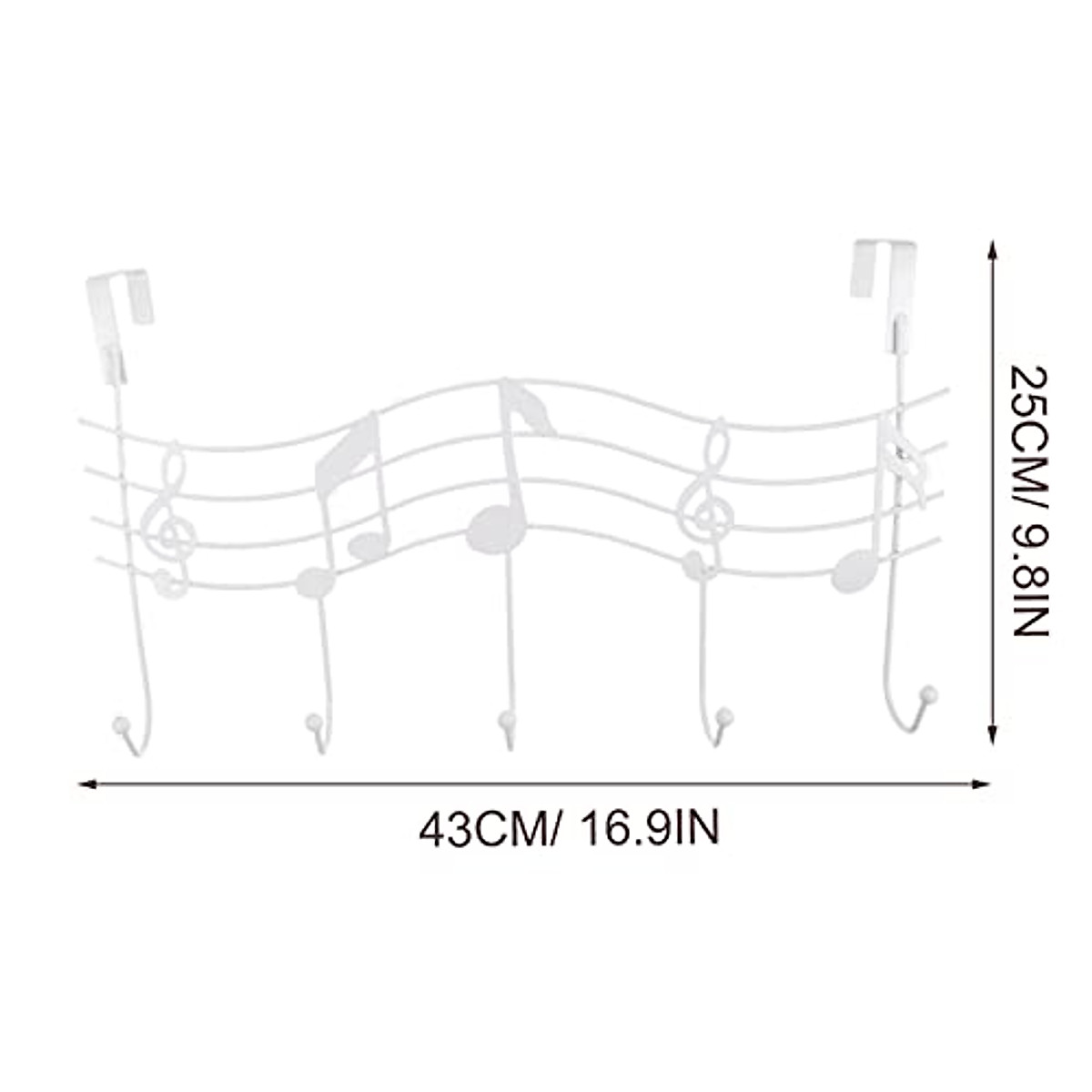 Key Hooks Towel Hooks Key Hook Over Door Towel Rack Over The Door Hooks Music Note Metal Hook Coat Hat Bag Wall Hook Hanger Organizer Holder White Over Door Towel Rack Towel Hook