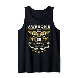 Mens Vintage 36th Birthday Decorations Men Funny 36 Birthday Tank Top