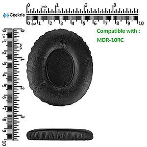 Geekria QuickFit Replacement Ear Pads for Sony MDR-10RC Headphones Ear Cushions, Headset Earpads, Ear Cups Repair Parts (Black)