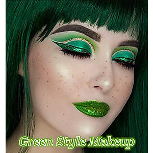 Go Ho 4 Colors Green Eyeshadow Pencil Set,Metallic Eyeliner Pencil Kit Matte&Shimmer Eyeshadow Stick Long Lasting Professional Eye Makeup Colorful Eye Liner for Women