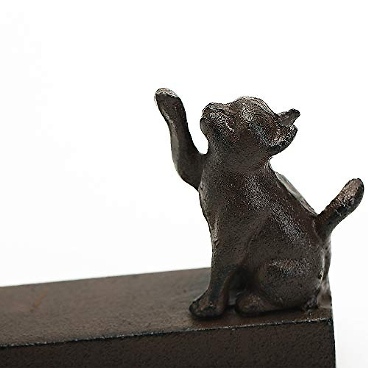 Sungmor Heavy Duty Cast Iron Cat Door Stops | Decorative Cute Animal Statue Metal Door Stopper Wedge with Non-Slip Mat | Solid & Antique Style Windproof Door Holder for Patio Yard Garden Farmhouse