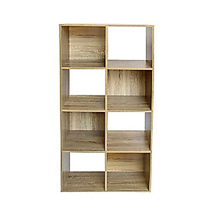 PACHIRA E-Commerce 8 Cube Storage Bookshelf, Unit Shelf, Wooden Closet Cabinet, Organizer Rack in Study, Oak