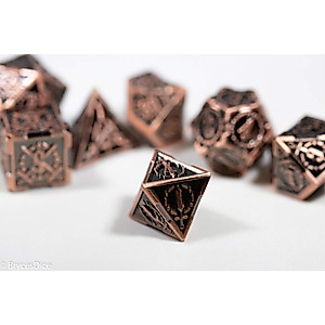 Sword Strengthened Metal 7-Dice Set (Copper)