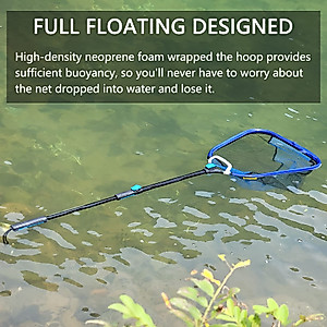 Black Paw Easy Fold Square Sliding Net Rubber Coated 3-D Net Bag, Super Strong, Collapsible Telescopic Pole Handle (Full 83''/210cm Hoop Size 23''/60cm Blue（Collapsible）)