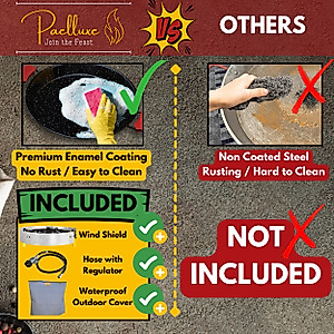 Complete Paella Pan Burner & Stand Set - Double Propane Burners 22 Inch Pan Set - Outdoor Gas Stove - Portable Cooking - Burner Table Top Burners - Camping Grill Backyard