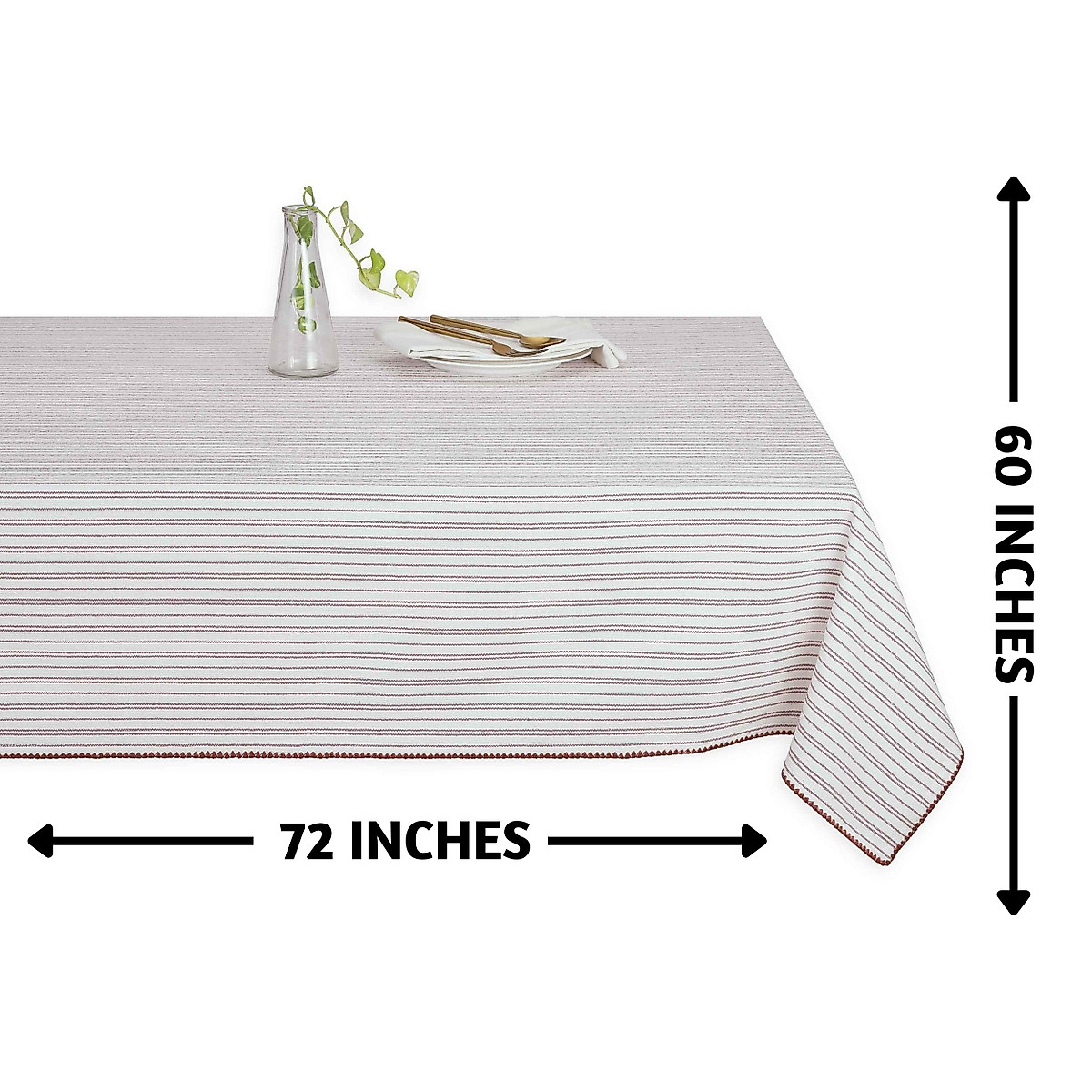 Folkulture Dish Towels and Table Cloth 60 x 84 Inch Long Bundle, Boho Kitchen Towels with Hanging Loop, Modern Decorative Tea Towels, 100% Cotton Premium Table Clothes for 6 Foot Table