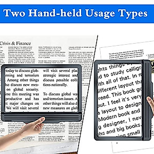 NZQXJXZ 5X Large Magnifying Glass for Reading Rechargeable Full Book Page Magnifier 6x9 Book Lights Magnifiers with 43 Ultra Bright LED Light Lightweight for Low Eyesight Person and Seniors to Read