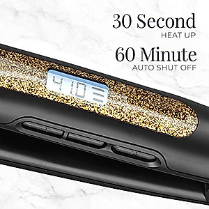 Remington S6501 1” Ultimate Ceramic Flat Iron with Protection Against Frizz, Smooth Glide Hair Straightener, High Heat and Temperature Lock