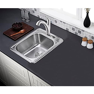 ORLANDO 17x22 inch Single Bowl Kitchen Sink Drop in Stainless Steel Bar Sink, Topmount Bar/Prep sink