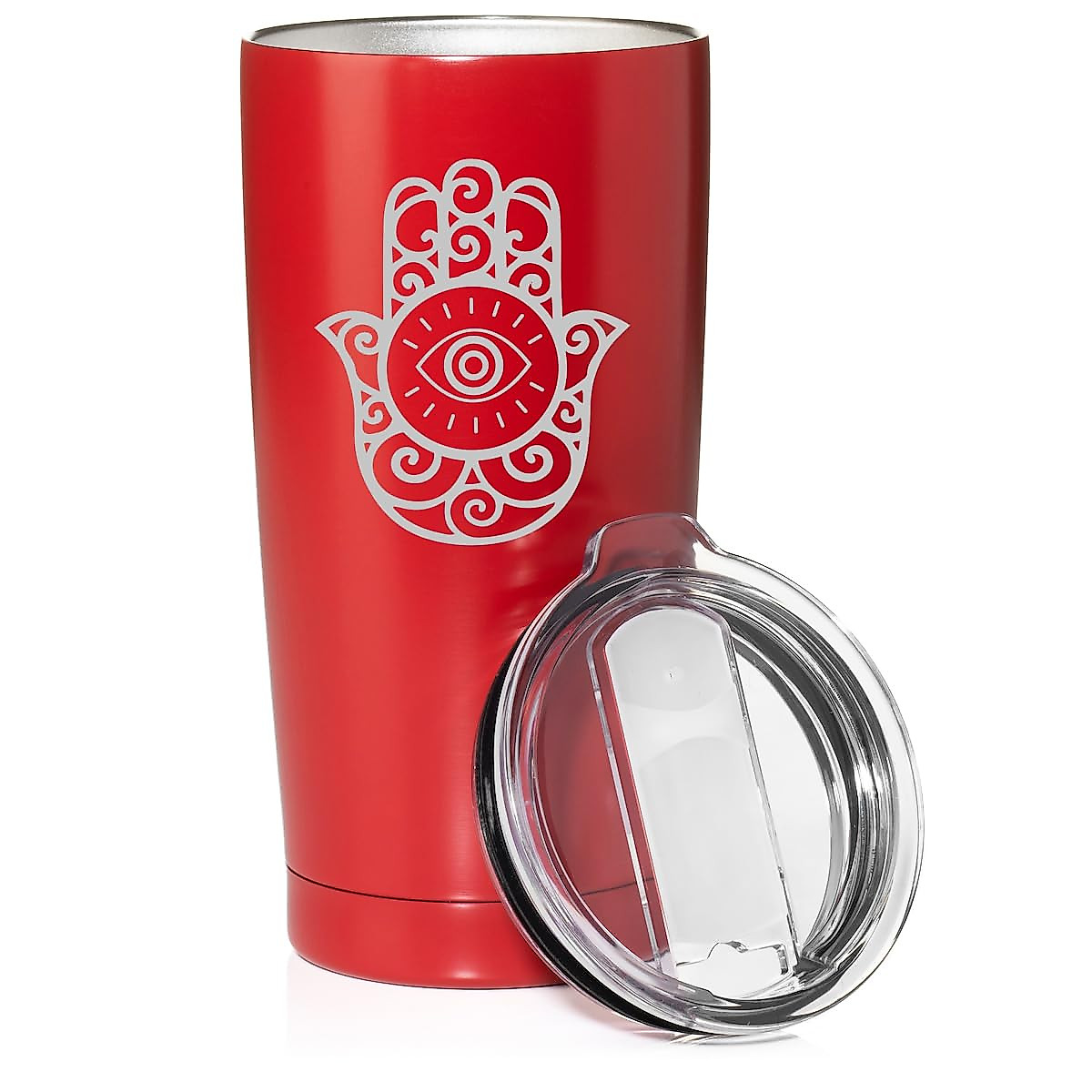 Smooth Body Tumbler Stainless Steel Vacuum Insulated Travel Mug Cup Gift Evil Eye (Red, 20 oz)