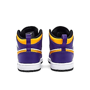 Little Kid's Jordan 1 Mid Dark Concord/Taxi-White-Black (DQ8424 517) - 11