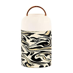CUPADA Leopard Skin Texture Food Jar for Hot and Cold, Fluid Insulated Food Jars Vacuum 17OZ with Folding Spoon for Work Trip Picnic Camping