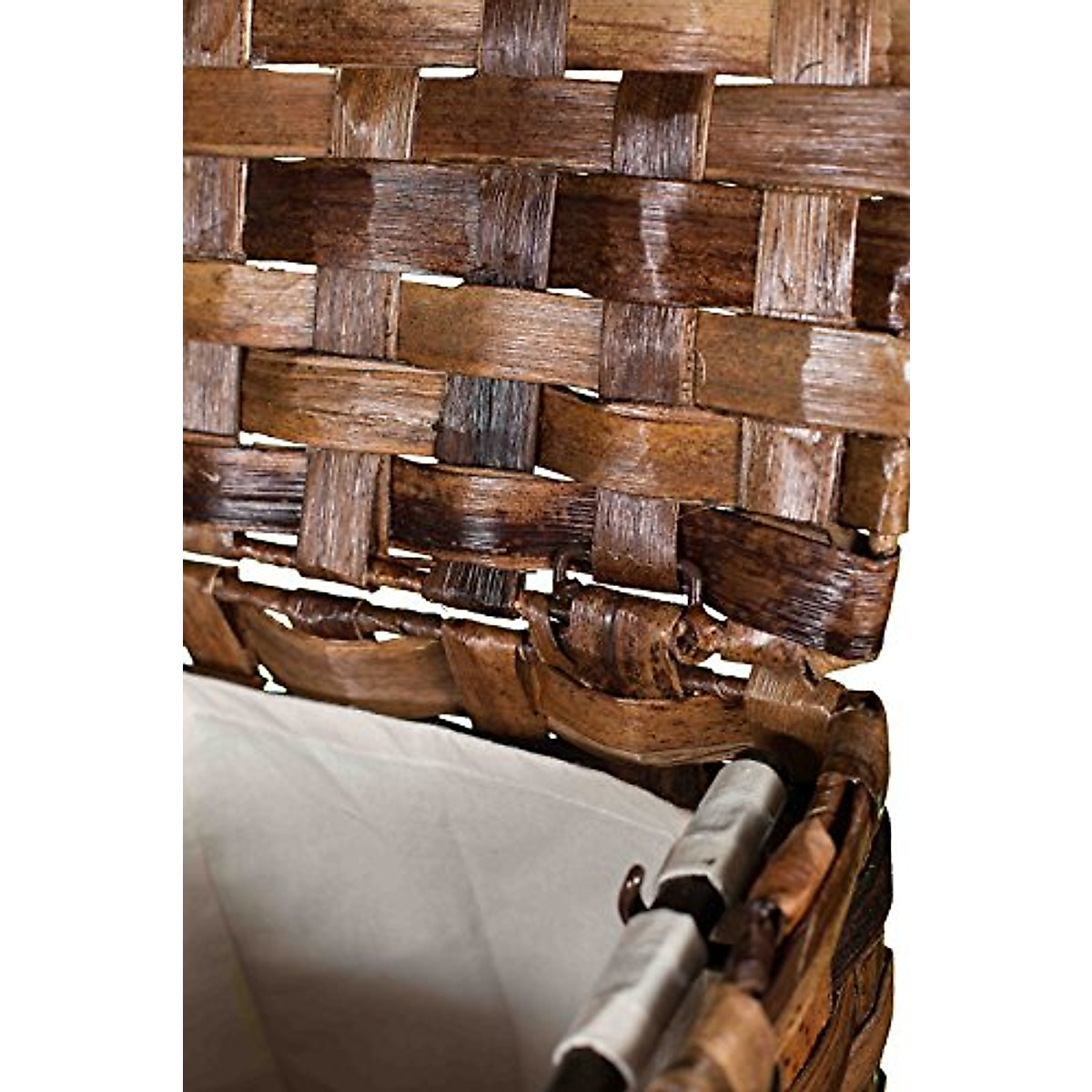 BIRDROCK HOME Abaca Divided Flat Weave Laundry Hamper with Bags - Hand Woven Clothes Basket - Sorter Hampers - Espresso