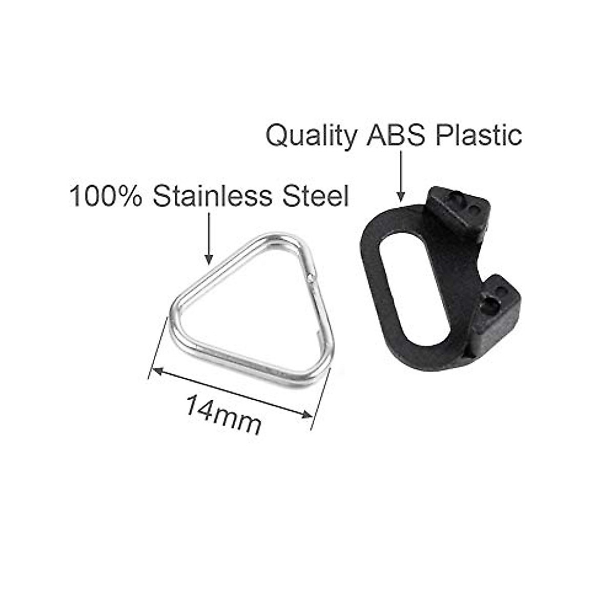 Foto&Tech 4 pieces Stainless Steel Lug Ring Camera Strap Triangle Split Ring Adapter and ABS Cap, Compatible with Fujifilm Lecia Nikon Canon Sony Olympus Pentax Panasonic SLR RF Mirrorless Camera