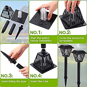 12 Pcs Solar Bug Zapper Outdoor 2 in 1 Solar Mosquito Fly Killer Waterproof Lighting Mosquito Repellent Lamp LED Mosquito Killer Light for Indoor Outdoor, Black