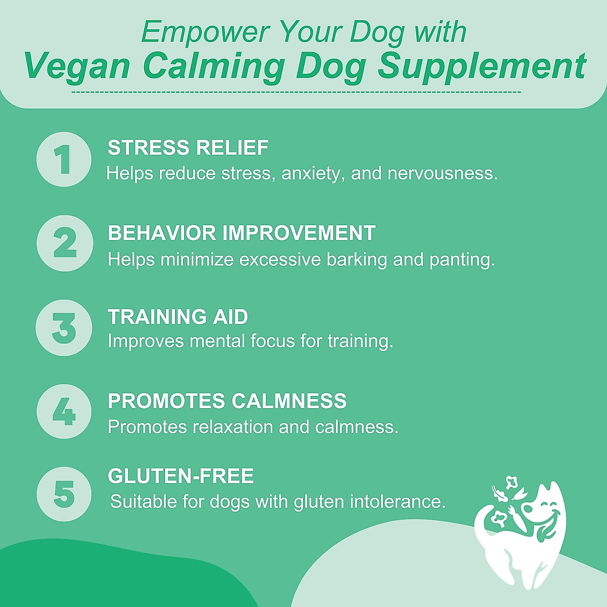 Vivus Pets Vegan Calming Chews for Dogs Anxiety Relief - Chick'n Flavored Dog Calming Treats for Training & Behavior Aid - All Natural Ingredients, Suitable for Dogs of All Breeds, 5.3 Oz