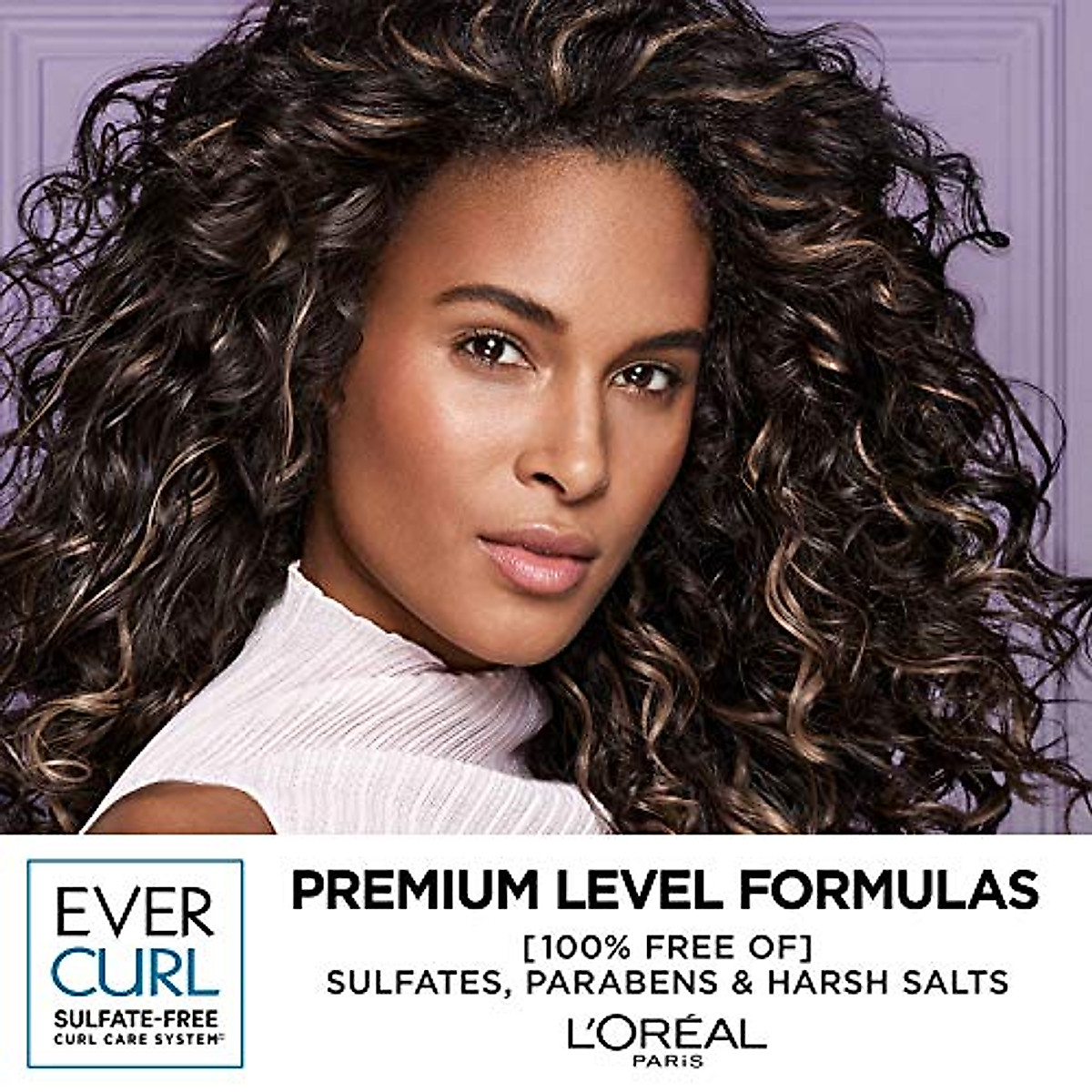L'Oreal Paris EverCurl Sulfate Free Conditioner for Curly Hair, Lightweight, Anti-Frizz Hydration, Gentle on Curls, with Coconut Oil, 2 Count (8.5 Fl; Oz each) (Packaging May Vary)