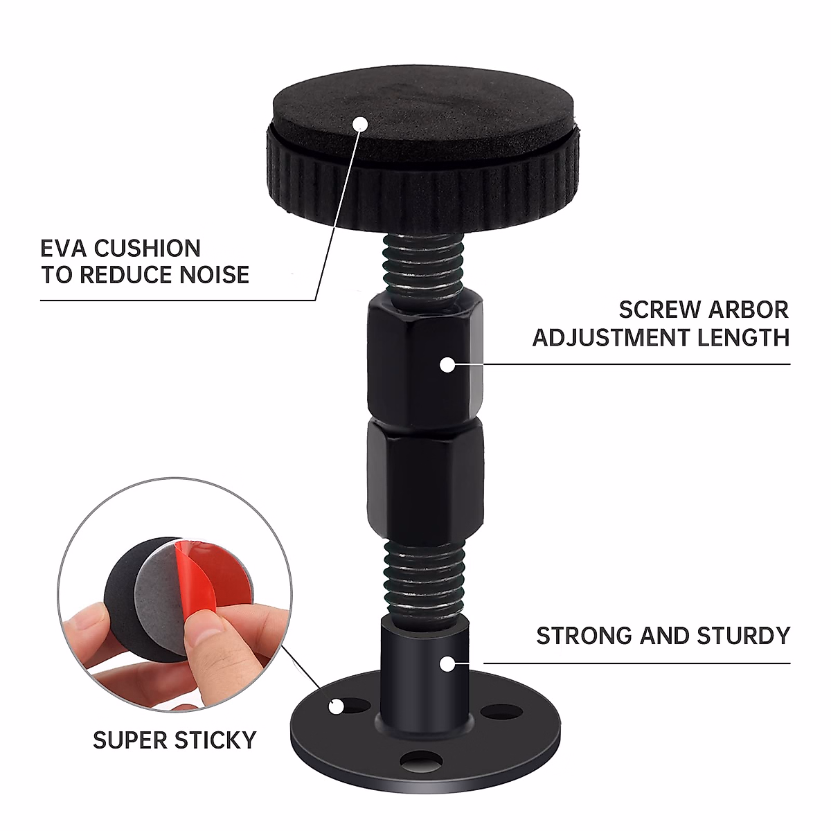 IPEROT Headboard Stoppers for Wall, 4 Pack Bed Stoppers, 1.18in-2.76in Adjustable Bed Frame Anti-Shake Tool, Function as Bumpers Between The Wall and Couch, Bed Frames, and Headboards, No Creaking