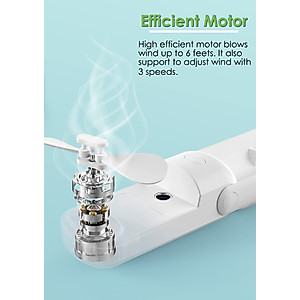 HonHey Handheld Fan Misting Fan, 3 in 1 Hand Fan, Portable, Foldable Personal Mini Fan with Rechargeable Battery Operated and 3 Adjustable Speed[6-13-20 Working Hours] for Girls Women Travelling