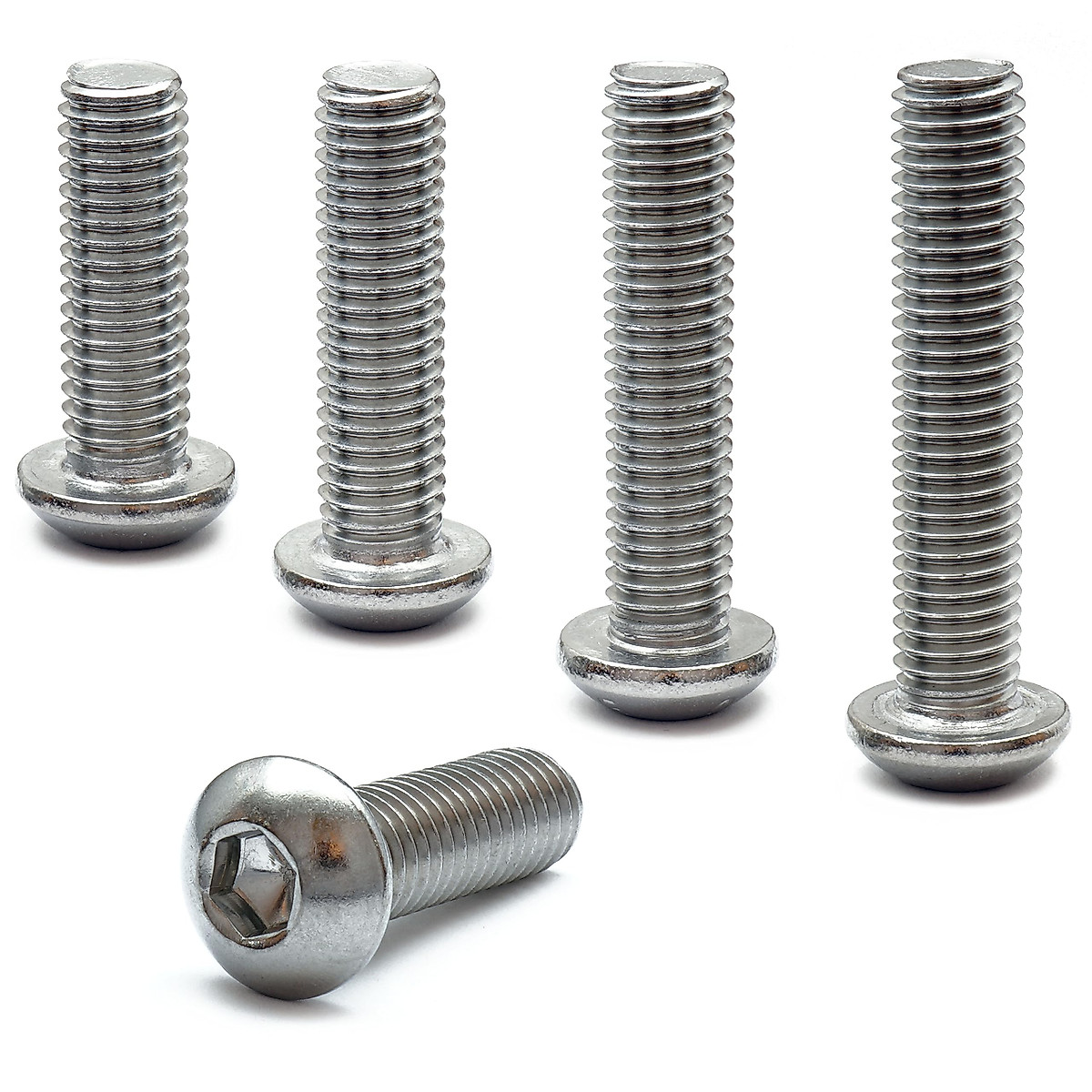 MonsterBolts - M5 x 30mm Button Head Socket Cap Screws, ISO 7380, Stainless Steel A2, 20 Pack
