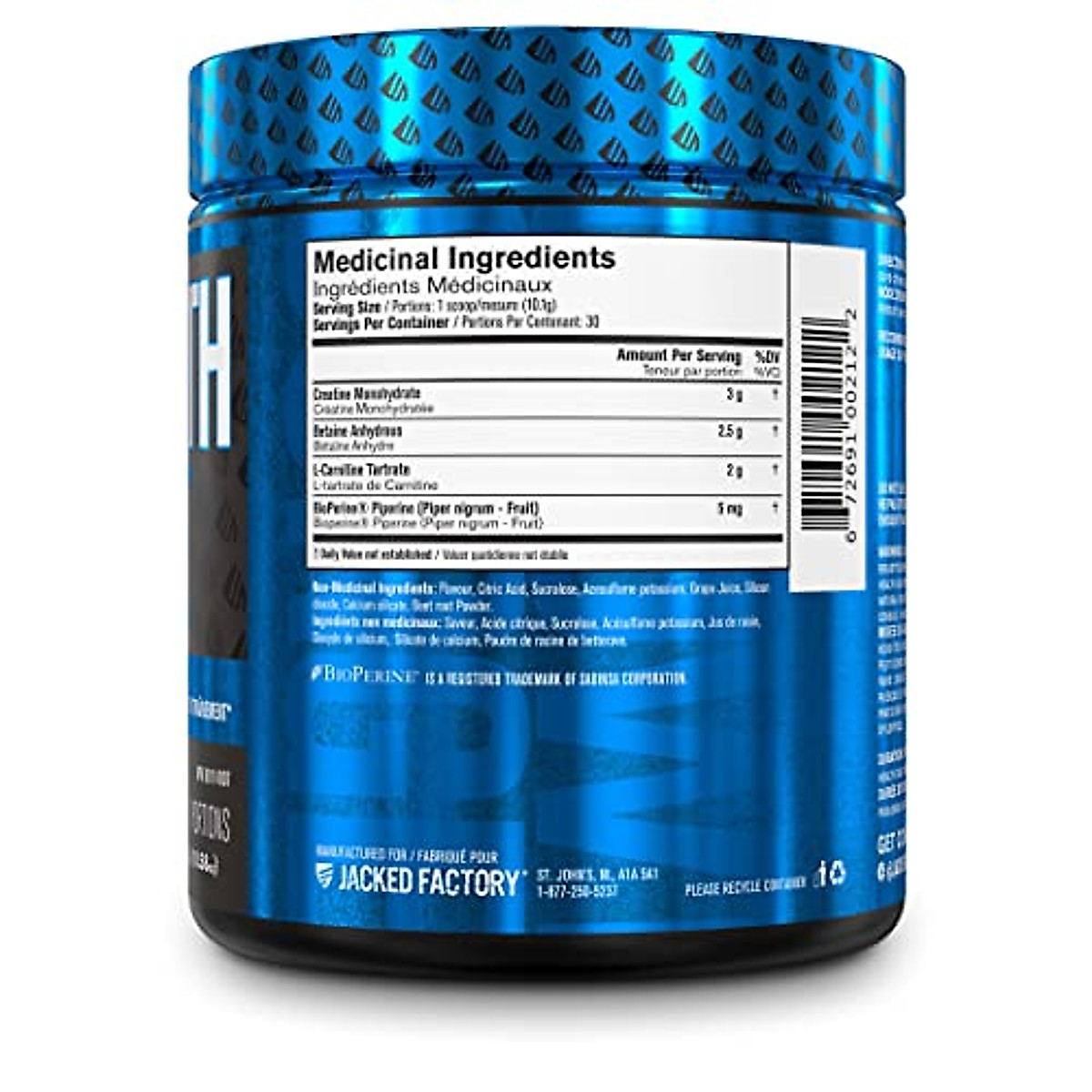 Jacked Factory Growth Surge Creatine Post Workout - Muscle Builder with Creatine Monohydrate, Betaine, L-Carnitine L-Tartrate - Daily Muscle Building & Recovery Supplement - 30 Servings, Watermelon