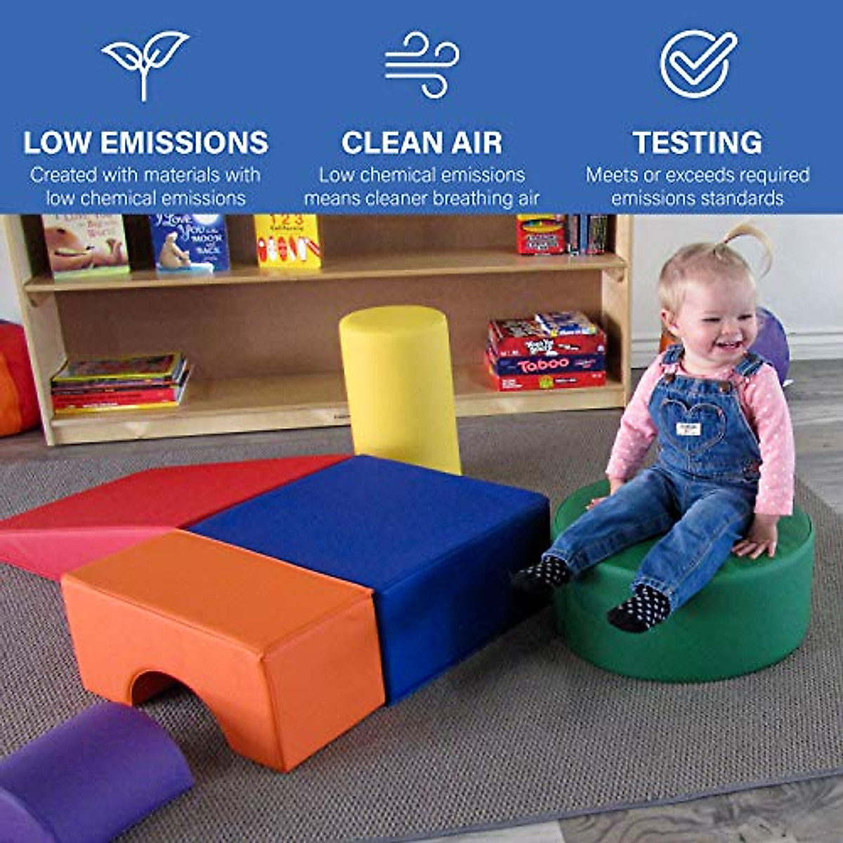 Factory Direct Partners 12364-CT SoftScape Playtime and Climb Multipurpose Playset for Infants, Toddlers 9m-2yrs (6-Piece)- Contemporary