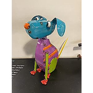 Continental Art Center Inc. CAC20708B Fun Colorful Metal Cute Garden Statue, Dog, Multicolor