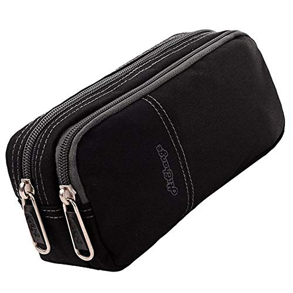 Pencil Case, Large Capacity Pencil Cases Pencil Bag with Two Compartments (Black)