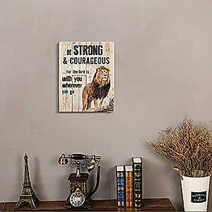 Kas Home Inspirational Wall Art Positive Quotes Office Wall Decor Motivational Canvas Prints Framed Rustic Artwork for Bedroom Living Room Ready to Hang (10.6 x 13.7 inch, Brown - Strong)