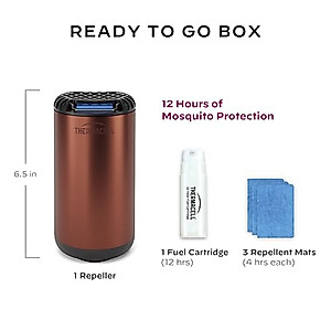 Thermacell Mosquito Patio Shield Repeller; Includes 12-Hour Refill; Highly Effective Mosquito Repellent for Patio; Bug Spray Alternative; Scent Free; No Candles or Flames