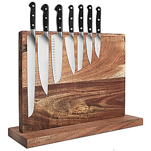 Uniharpa Double Side Magnetic Knife Block,16x 12 Inches Bigger Than Others Knife Magnet Holder Wooden Rack Magnetic Stands with Strong Enhanced Magnet Multifunctional Storage Knife Holder.
