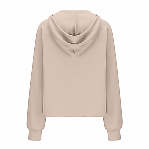 Free People Tops for Women Dupes for Women Clothes Womens Half Zip Sweatshirts Plus Size Cropped Thumb Sleeve Hoodies Fleece Quarter Zip Up Pullover Sweaters 2024 Fall Outfits Khaki XXL