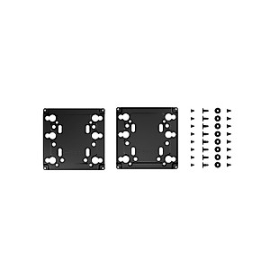 Fractal Design Universal Multibracket Mounting Adapter Kit - Mounts one 3.5"/2.5" HDD/SSD Drive or Water-Cooling Pump/Reservoir to a Standard 120 mm PC Case Fan Vent - Black (2 Pack)