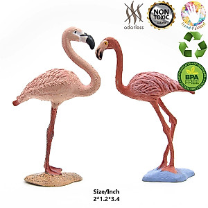 COYKA – Zoo Animals – Toy Flamingo – Animals Action Figures - Red Pink - 2 pcs
