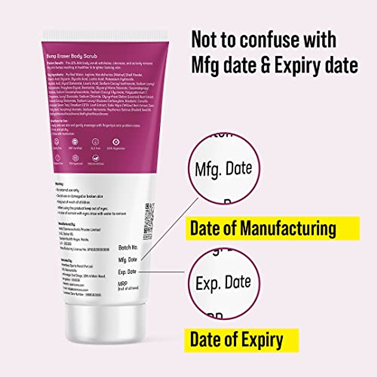 Azani Bump Eraser Body Scrub | 5% Glycolic Acid + 5% Lactic Acid | Exfoliator for Keratosis Pilaris, Body Acne, Dead Skin, Ingrown Hair, Razor Bumps & Rough Patches | Knees, Arms & Neck | 3.5 Oz