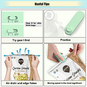 𝐑𝐞𝐜𝐡𝐚𝐫𝐠𝐞𝐚𝐛𝐥𝐞 Mini Bag Sealer, 2 in 1 Heat Sealer and Cutter for Snack Chip Plastic Bags, for Food Storage and Freshness